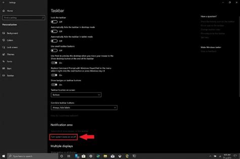 How To Turn System Icons On And Off In Windows 10