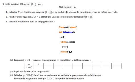 programme python étude de fonction Mathématiques E Bahut site d aide aux devoirs