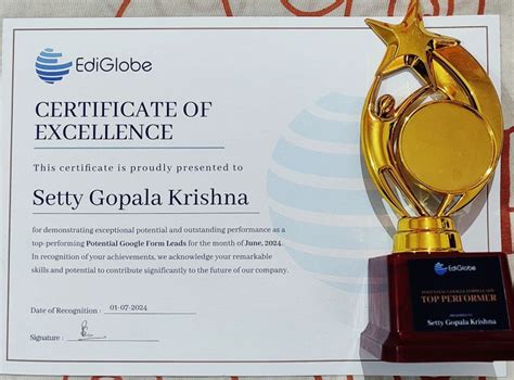 Gopal Krishna On Linkedin Topperformer Ediglobe Excited