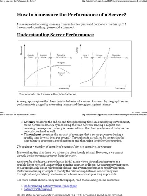 Measuring Server Performance A Guide To Evaluating Latency Throughput