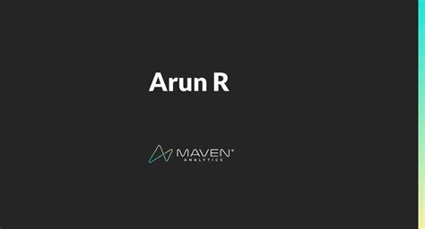 Arun Rs Data Analytics Profile Maven Analytics