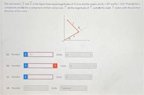 Solved The Two Vectors A And B In The Figure Have Equal