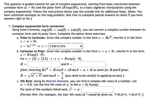 Solved This Question Is Guided Tutorial For Use Of Complex Chegg