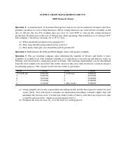 SCM Question Paper Pdf SUPPLY CHAIN MANAGEMENT ME MID Semester Exam Question A