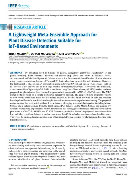 A Lightweight Meta Ensemble Approach For Plant Disease Detection Suitable For Iot Based