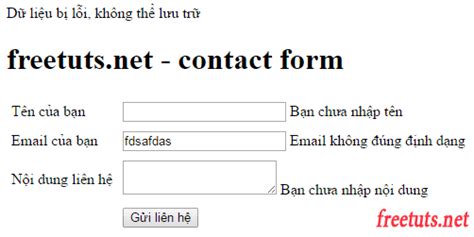 Validate Form Bằng Php Freetuts