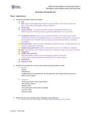 Elimination And Sexuality ALG Docx NURS Foundations Of Nursing Practice II Elimination And