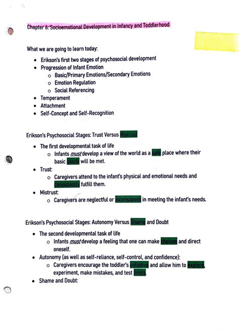 Hdfs Ch 6 Hdfs 201 Chapter 6 Lecture Notes Professor Christensen Chapter 6 Socioemotional