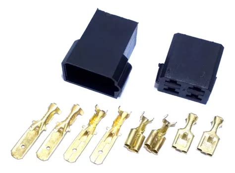 10 Conjunto Conector 4 Vias Com Terminais Macho Fêmea E Parcelamento Sem Juros