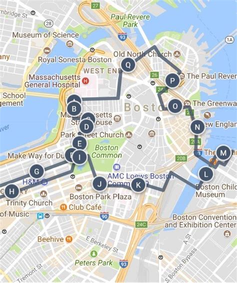 Boston Attractions Map Free Pdf Tourist Map Of Boston Printable City