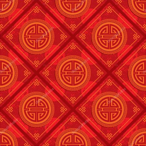 중국 패턴 벽지무늬주황색빨간선디자인 484162 Wallpaperuse