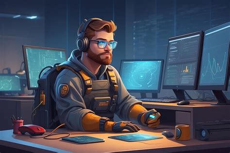 Premium Ai Image Software Tester Concept Illustration