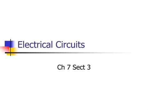 PPT Electrical Circuits PowerPoint Presentation Free Download ID