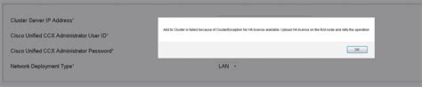 Adding A Server To Cluster Failed Uccx 8 Cisco Community