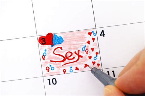 Woman Fingers With Pen Writing Reminder Sex In Calendar Stock Photo Image Of Handwriting