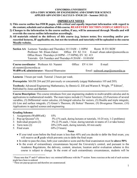 Engr 233 Outline Summer 2023 Aa2 B63683 Df3f407ce4fc502652 C7c278c8 Concordia University Gina