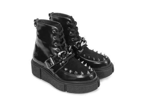 Pastrix Black Lace Up Spike Boots Fluevog Shoes