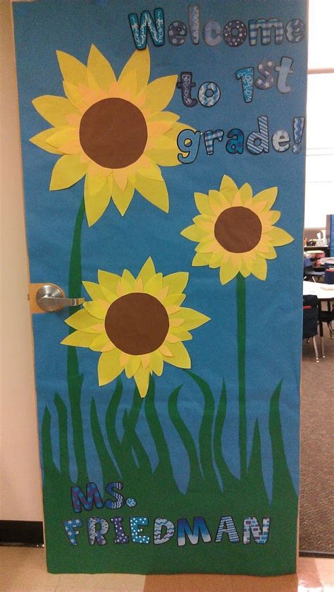 Fall Classroom Decorations Sunflower Themed Classroom Door