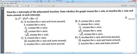 Solved Find The X Intercepts Of The Polynomial Function Chegg Com