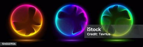 글로우 네온 서클 바닥에 파랗게 빛나는 반지 디스플레이 제품에 대한 추상적인 하이테크 배경 벡터 템플릿입니다 포털 프레임 미래 지향적인 개념입니다 네온 소용돌이 곡선 파란색