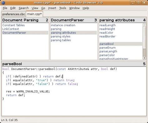 Code Browser Folding Text Editor