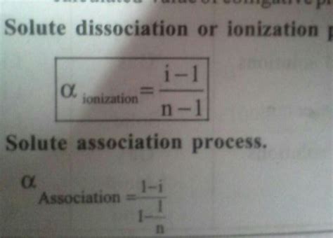 Degree Of Dissociation And Association Using Vant Hoff 59 Off