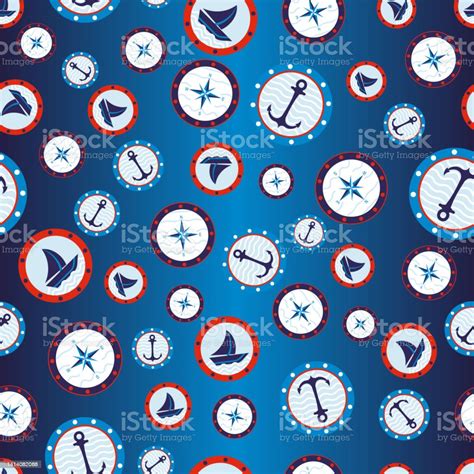 그라디언트 배경의 항해 아이콘의 기하학적 이음새가 없는 패턴 그라데이션에 대한 스톡 벡터 아트 및 기타 이미지 그라데이션