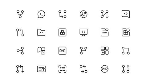 Developer Icon Set Included The Icons As Code Programmer Coding Mobile App Api Node Connect