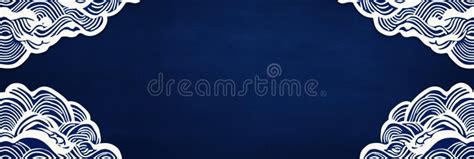 Elegant Blue Background With White Wave Patterns Creating Serene Atmosphere Stock Illustration