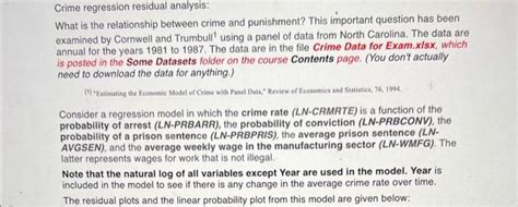 Crime Regression Residual Analysis What Is The