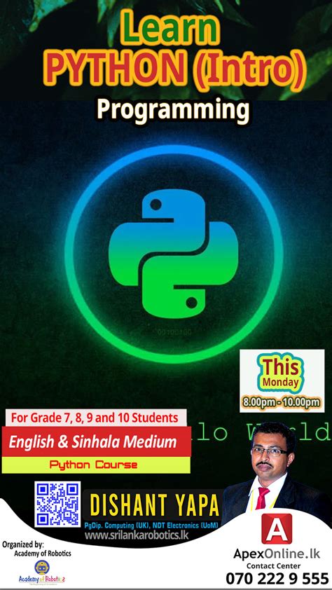 today s lesson 💪🤩 python is a sri lanka robotics