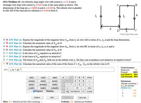 solved an infinitely long single wire with current i 1 1 5 a
