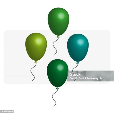 녹색 풍선 어떤 목적 든지를위한 중대한 디자인 생일 축하해요 벡터 그림입니다 3차원 형태에 대한 스톡 벡터 아트 및 기타 이미지 3차원 형태 공기 주입 구 Istock