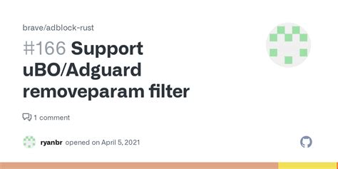 Support Uboadguard Removeparam Filter · Issue 166 · Braveadblock Rust · Github