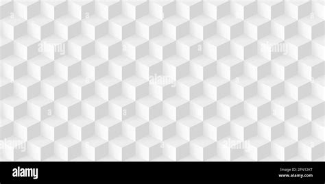 Seamless Geometric Cube Background 3d Abstract White And Grey Design Vector Illustration Retro