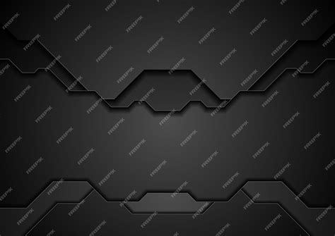 Premium Vector Black Technology Concept Abstract Background Vector