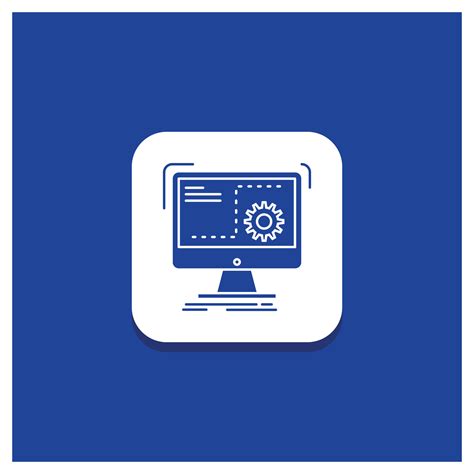 Blue Round Button For Command Computer Function Process Progress Glyph Icon 13016366 Vector