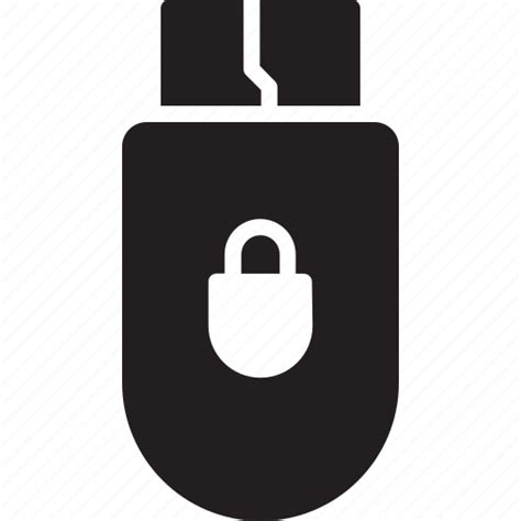 Disk Drive Key Lock Security Usb Icon Download On Iconfinder