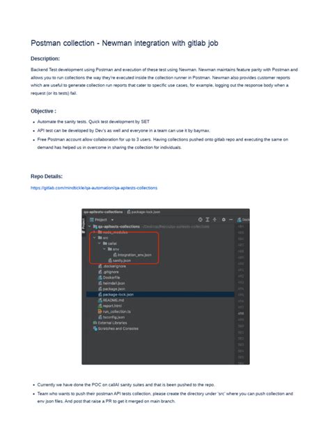C Postman Collection Newman Integration With Gitlab Job 131224 055727