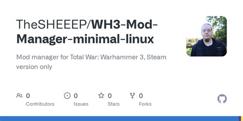 github thesheeep wh3 mod manager minimal linux mod manager for total