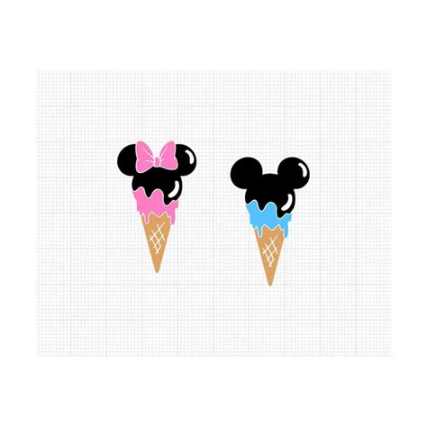 Ice Cream Mickey Minnie Mouse Ears Head Bow Snack Svg An Inspire