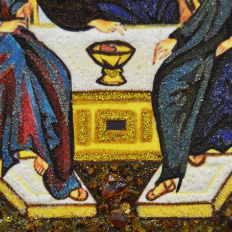 Ікона з бурштину Свята Трійця 20x30 купити в інтернет магазині Exklusi