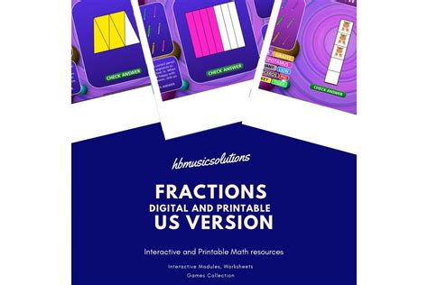Fractions Interactive Maths Us Version Graphic By Hbmusicsolutions