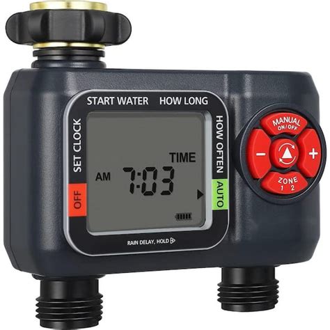 Rainpoint 2 Zone Water Timer For Garden Hose Sprinkler Timer W Rain Delay And Manual
