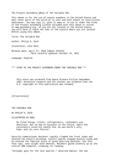 The Variable Man Pdf