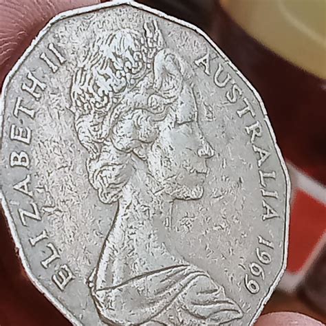 Rare Australia 1969 50 Cents Coin Queen Elizabeth Ii Ebay