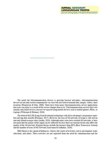 Spatial Pattern Of Telecommunication Signal Quality Pdf 4 G Telecommunications