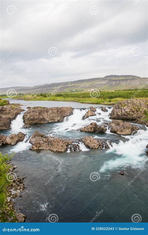 Waterfall Glanni In Nordura River In Borgarfjordur In Iceland Stock