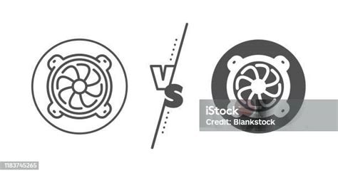 컴퓨터 쿨러 라인 아이콘입니다 Pc 팬 구성 요소 기호입니다 벡터 0명에 대한 스톡 벡터 아트 및 기타 이미지 0명 고급