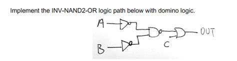 Solved Implement The Inv Nand2 Or Logic Path Below With